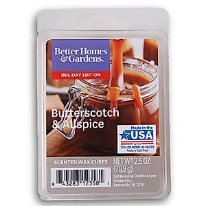Better Homes and Gardens Scented Wax Cubes 2020 Editions - Butterscotch & Allspice - 2.5 Oz