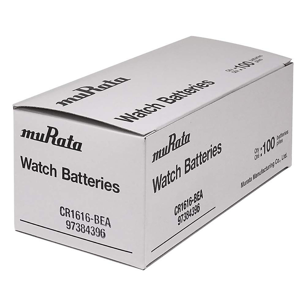 Murata CR1616 Battery DL1616 ECR1616 3V Lithium Coin Cell (100 Batteries)
