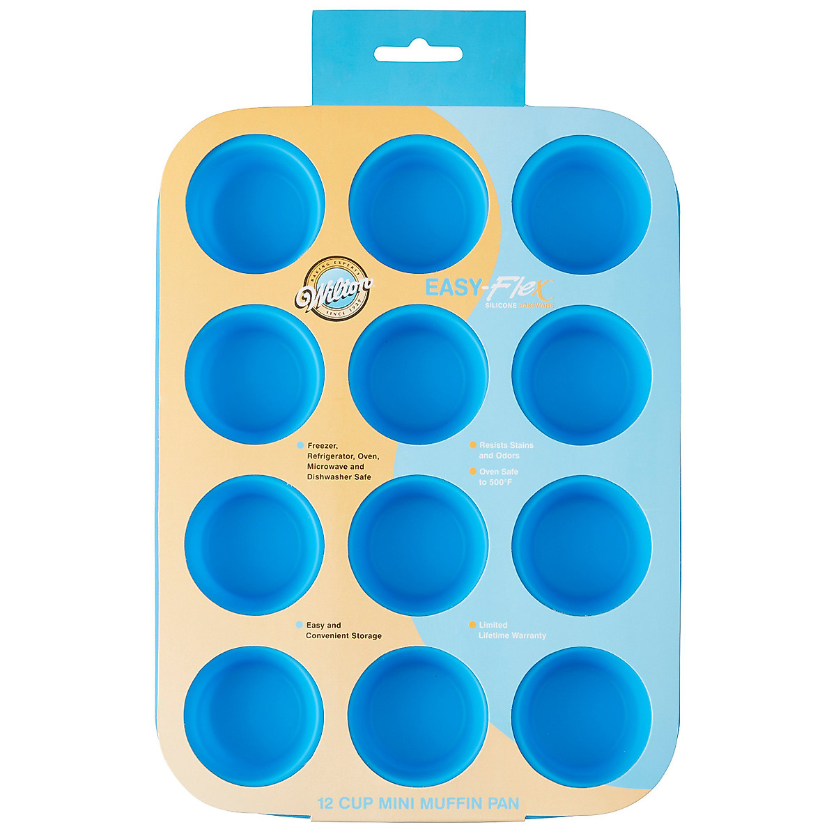Wilton Easy-Flex Silicone Mini Muffin Pan, 12-Cup, Blue