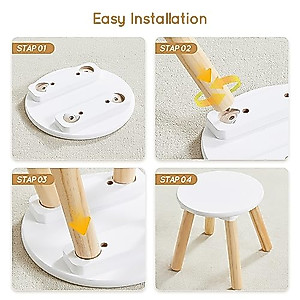 Beright Wooden Step Stool for Kids, Children's Stool Perfect Matched Sensory Table, 9 Inch Sturdy Sitting Stool with Assembled Four-Legged, 2 Pack