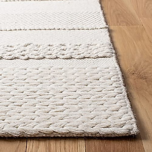 SAFAVIEH Natura Collection Area Rug - 8' x 10', Natural, Handmade Wool, Ideal for High Traffic Areas in Living Room, Bedroom (NAT215A)