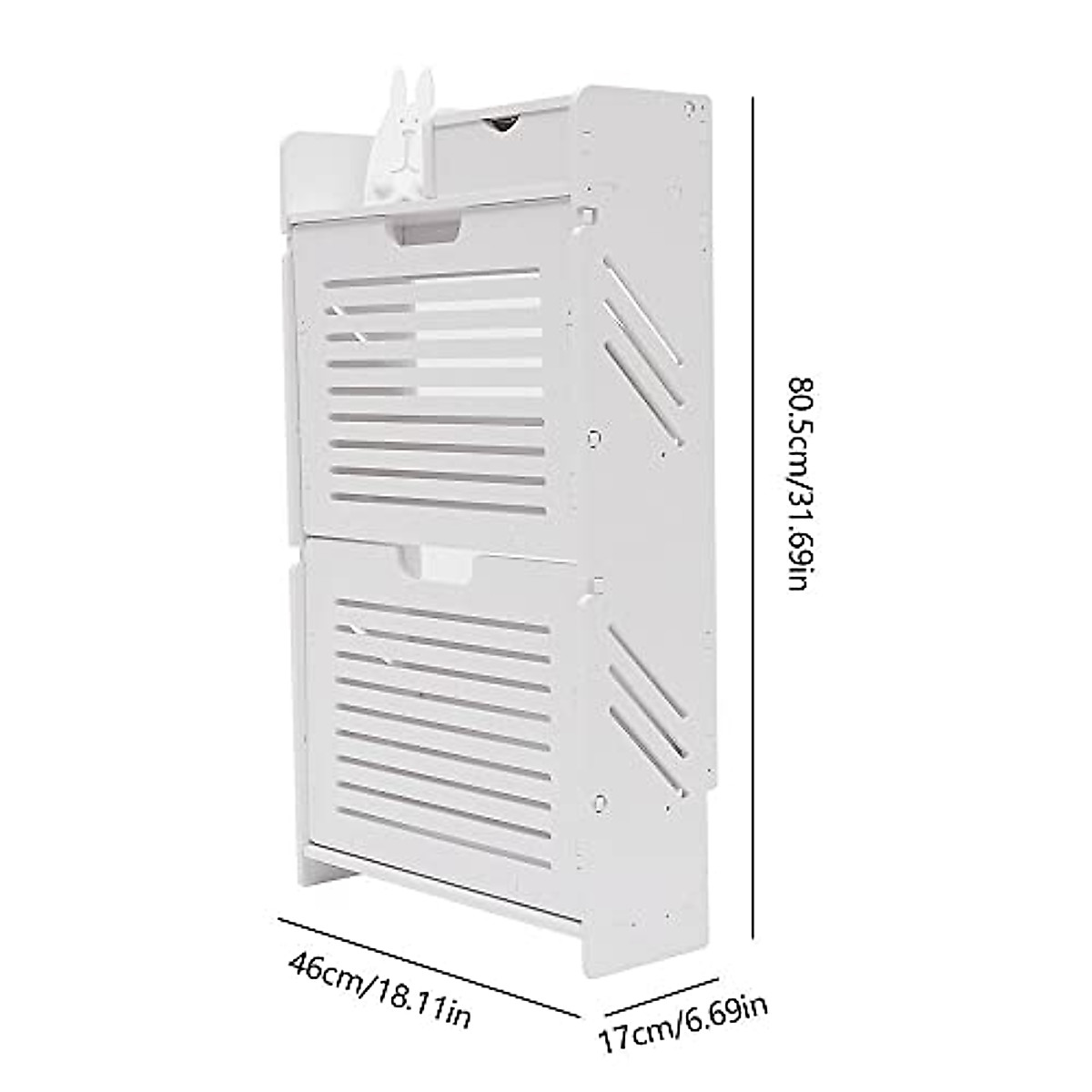 TouSuaRSi 2 Layer Modern Shoe Storage Cabinet with Doors White Practical Free Standing Shoe Rack for Entryway Show Rack Entryway (2 Tier, 18.11"x6.69"x31.69")