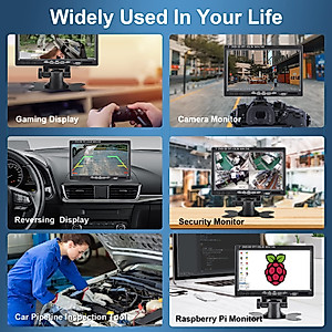 Yasoca 7 inch Portable Small HDMI Monitor HD 1080P VGA Monitor,Small LCD HDMI Monitor Mini Screen 1024x600,HDMI/VGA/AV Input Mini Monitor,with Speakers