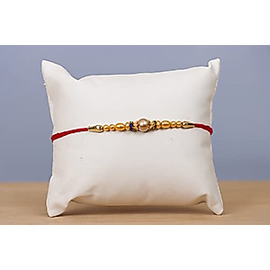 CHERKRAFT Pearl Rakhi for Brother Simple Rakhi for Small Bro Bhai Thread Bracelet Raksha Bandhan