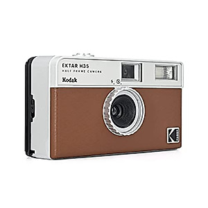 KODAK EKTAR H35 Half Frame Film Camera, 35mm, Reusable, Focus-Free, Lightweight, Easy-to-Use (Brown) (Film & AAA Battery are not Included)