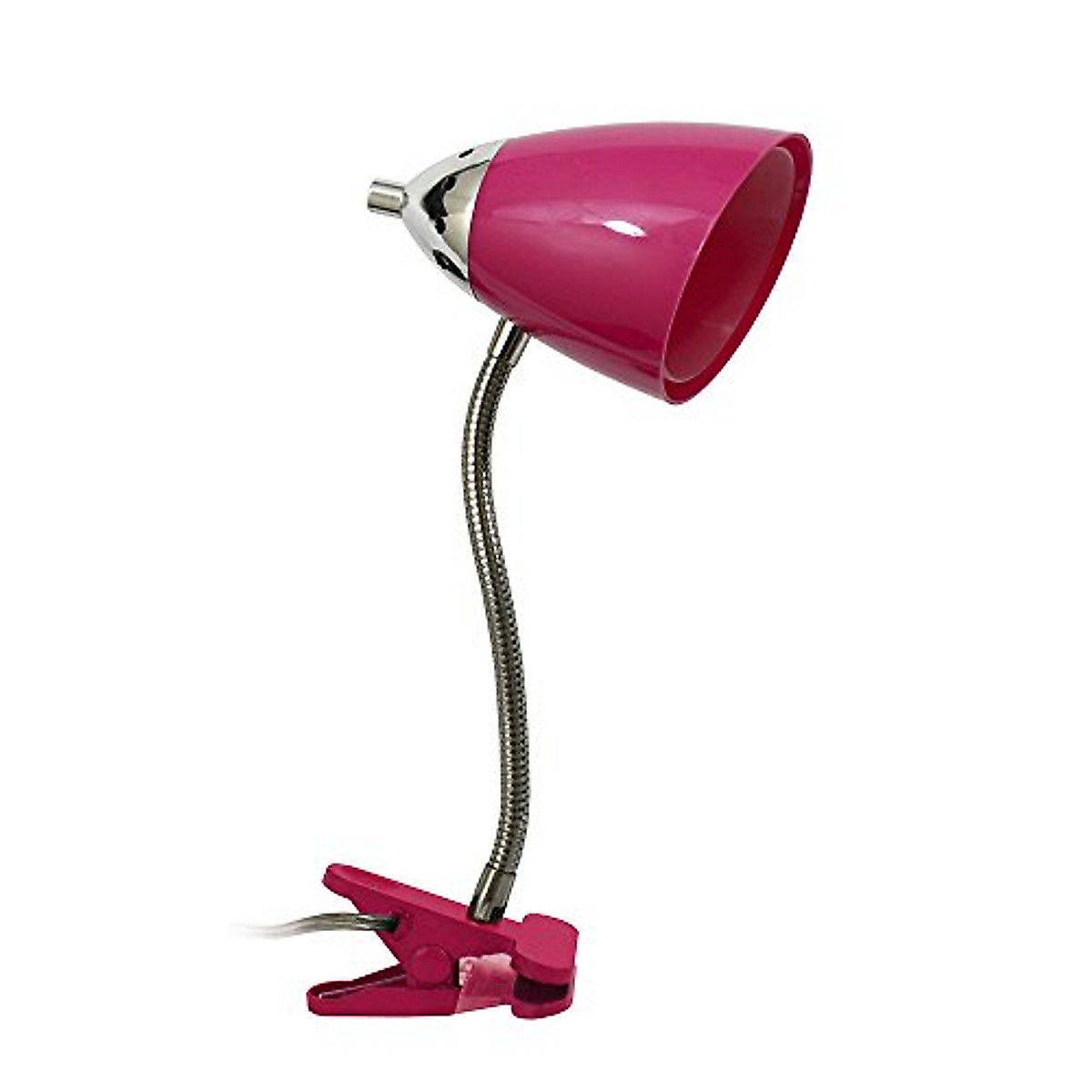 Limelights LD2001-PNK Flossy Flexible Gooseneck Desk Lamp Clip Light, Pink