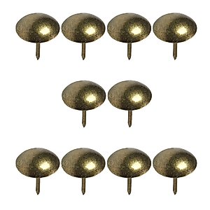Juvielich 100Pcs Upholstery Round Thumb Tacks 19mm/0.75" Head Dia Iron electroplated Vintage Style Metal 23mm/0.91" Height for Furniture Decoration Chair Cork Board Sofa Headboards Bronze