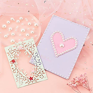 PH PandaHall Craft Pearls Flatback, 690pcs Half Round Pearl Beads 6 Sizes Pearl Cabochon Faux Pearl Beads for DIY Scrapbook Phone Case Wedding Decor Hair Accessory Nail Art, Beige, 4/5/6/8/10/12mm