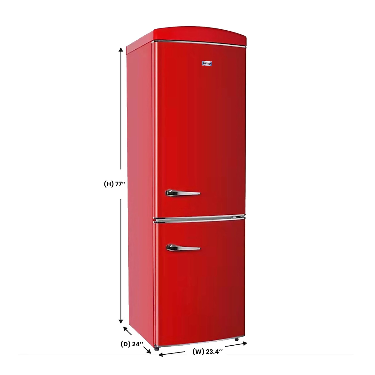 Conserv 24in RETRO BOTTOM MOUNT 11cf Refrigerator Fast Freeze 110V in Red