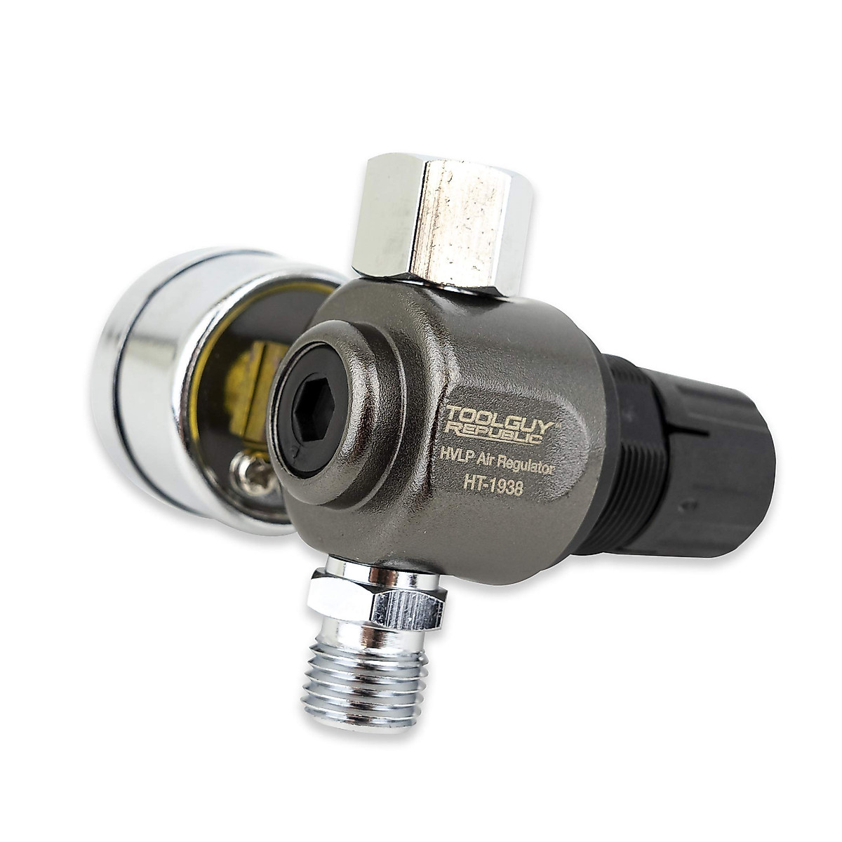 HVLP Spray Gun Air Regulator with Pressure Gauge and Diaphragm Control (Analog Pressure Gauge)