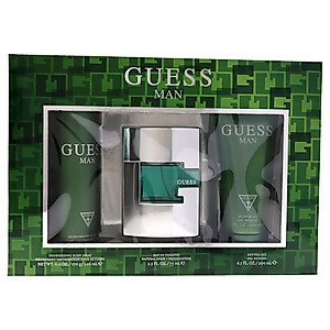 Guess Man 3 Pc Gift Set 2.5oz EDT Spray, 6oz Deodorizing Body Spray, 6.7oz Shower Gel GIFTSET