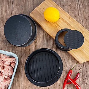 atrccs Burger Meat Press, 3 in 1 Burger Press with Parchment Paper, Multifunctional Grill Press, Burger Meat Mold, Dishwasher-Safe and Non-Stick Patty Maker (Black)