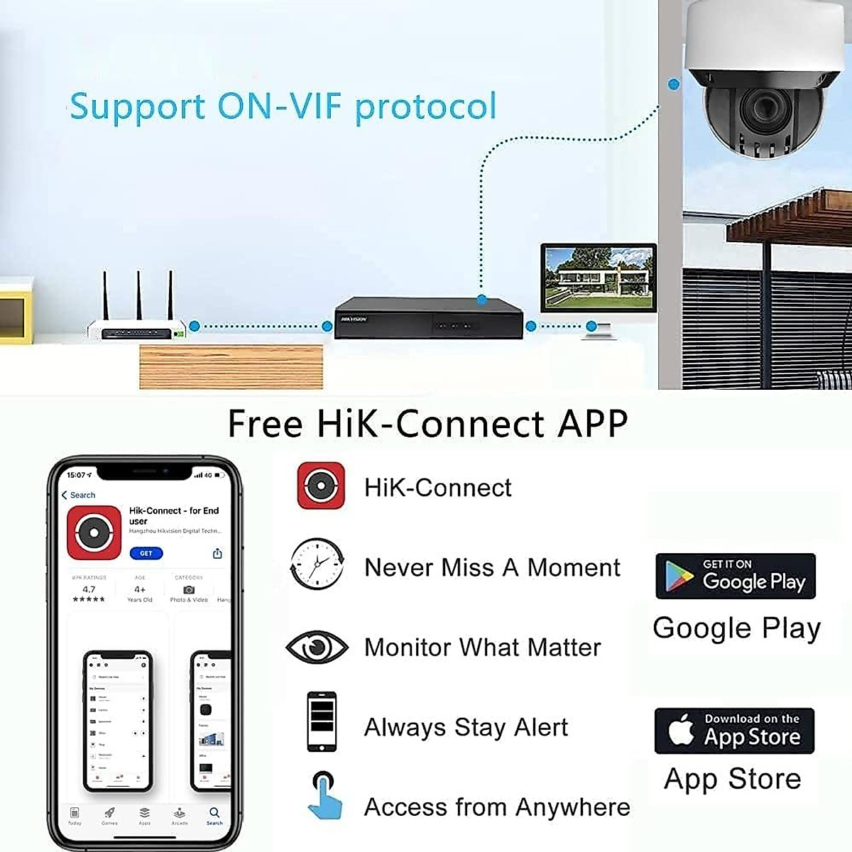 OEM DS-2DE4A425IW-DE 4MP 25x PTZ PoE Camera Optical Zoom, Outdoor PTZ IP Speed Dome Camera, 4.8~120mm Lens 360°Pan & 90°Til, DarkFighter 165ft Night Vision, Audio&Alarm I/O, WDR, SD Card Slot 256GB