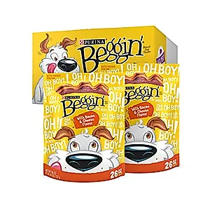 Purina Beggin' Strips With Real Meat Dog Training Treats With Bacon and Cheese Flavors - (2) 26 oz. Pouches