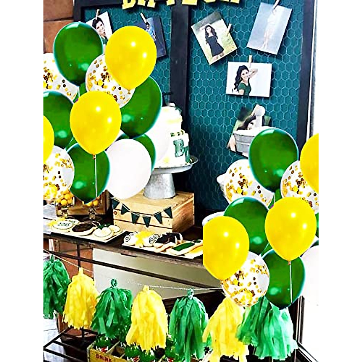 Graduation Party Decorations 2023 Yellow and Green Balloons/Green Yellow Gold Party Decorations/Yellow Green Gold Balloons of 20pcs for Green Yellow Graduation 2023/Tractor Birthday Decorations