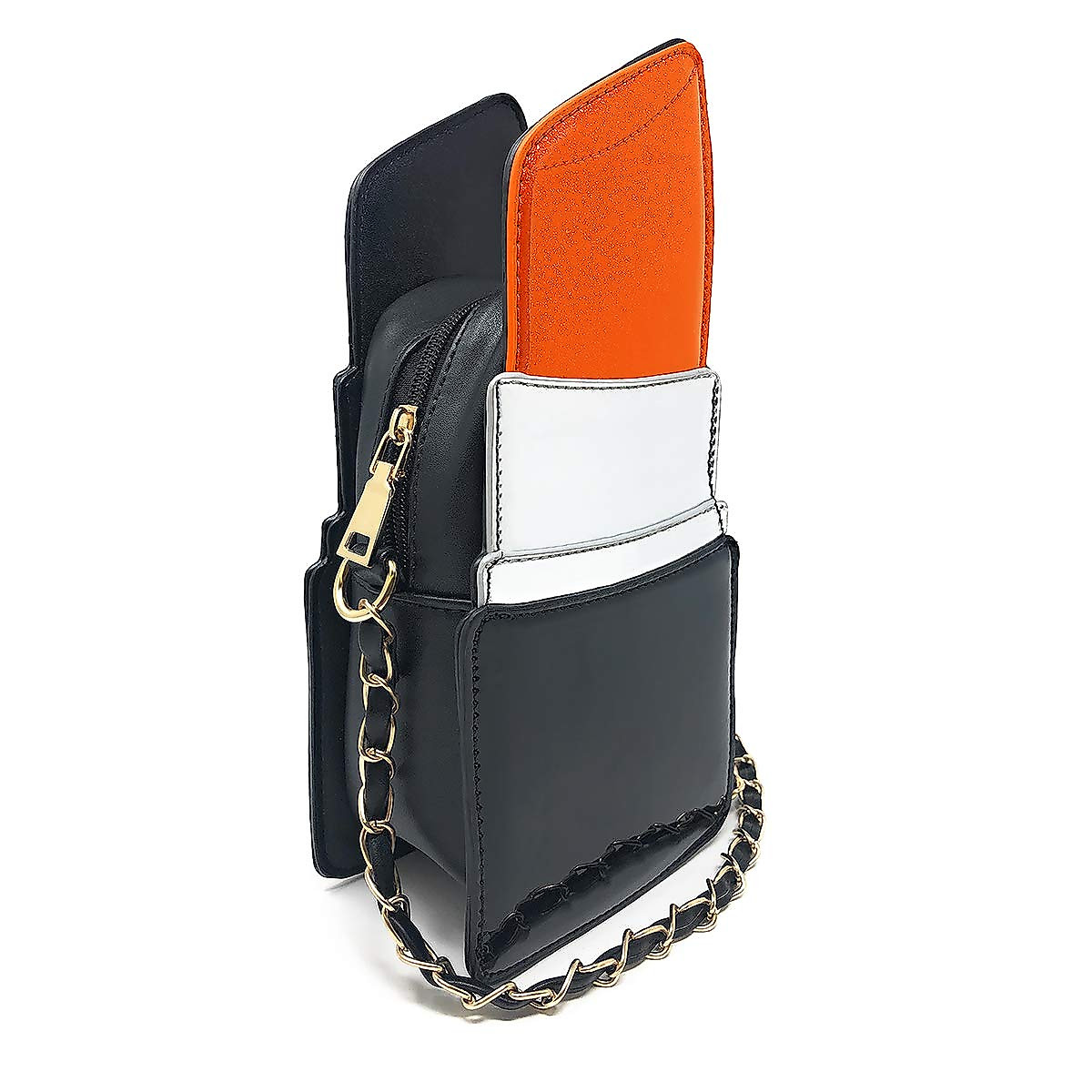 USTYLE Lipstick Shape Design Crossbody Bag, Evening Shopping Street Shoulder Bag Cell Phone Women Girl Cute Party Purse (orange)