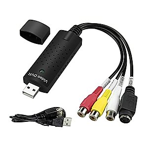 Little World The VHS to Digital Converter - USB 2.0 Audio/Video Converter, Video Capture Card VHS Box VHS VCR TV to Digital Converter Windows 2000/Win Xp/Win Vista/Win 7/Win 8/ Win 10/ Win 11/ Mac
