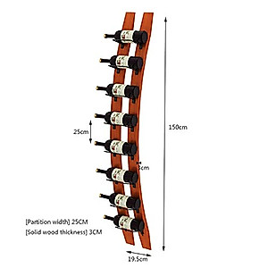 Wooden Wall Mounted Wine Rack, Can Hold 5-8 Bottles of Red Wine, Suitable for 750ml Wine Bottles, Wall-Mounted Wine Rack, Creative Rack Wine Rack Decoration Rack (Size : 150 * 19.5