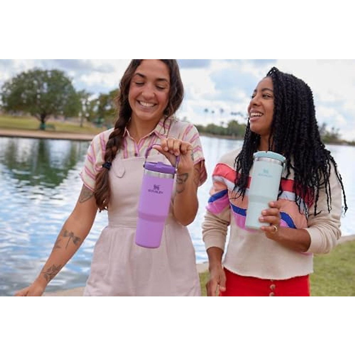 Stanley IceFlow Flip Straw Tumbler with Handle 30 oz | Twist On Lid and Flip Up Straw | Leak Resistant Water Bottle | Insulated Stainless Steel |BPA-Free | Mist