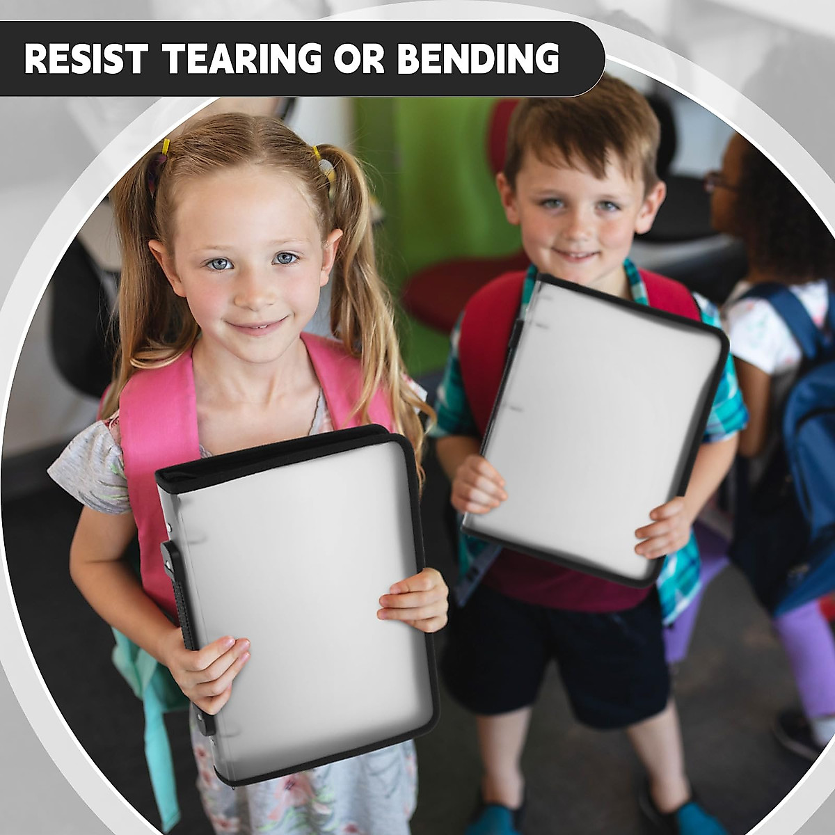 Teling 4 Pcs 1 Inch Clear Zipper Binder with 3 Ring Zipper Binder, Refillable Plastic Clear File Organizer Planner for Projects, Assignments, Memos, School Work, 13.2 x 10 Inch