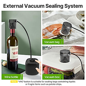 Electric Mason Jar Vacuum Sealer Kit, Vacuum Sealer for Jars, Automatic Intelligent Vacuum Sealer, Compatible With Food Storage, Vacuum Bags Seal, Wine Bottles, Wide-Mouth And Regular-Mouth Mason Jars