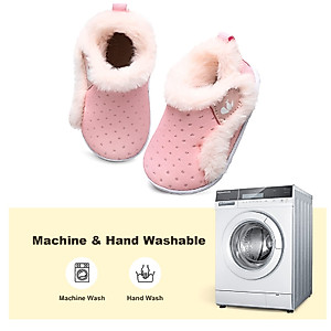 FEETCITY Newborn Baby Booties Non-Slip Sole for Boys Girls Infant Winter Shoes Warm Fleece Cozy Socks Shoes 12-18 Months