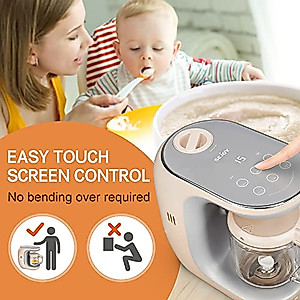 Baby Food Maker, Baby Food Processor Blender Grinder Steamer Cooks Blends Healthy Homemade Baby Food in Minutes Touch Screen Control… (BFM-003)