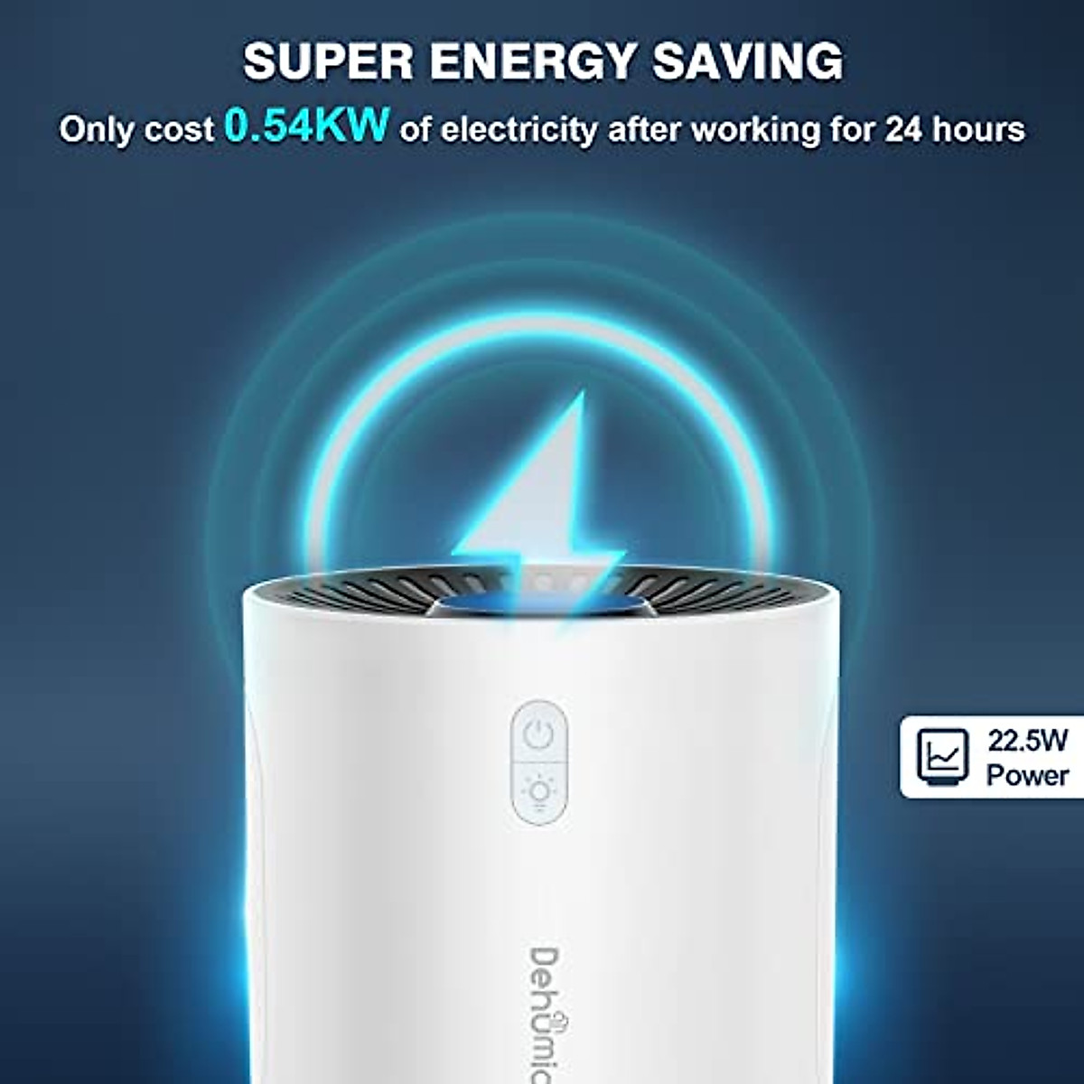 Dehumidifiers, AIUSEVO 27oz Dehumidifier, Small Dehumidifiers for Home Ultra Quiet with Colorful LED Light, 2 Speeds, Auto-Off, Safe Dehumidifier for Bedroom Bathroom Closet RV (280 sq ft) White