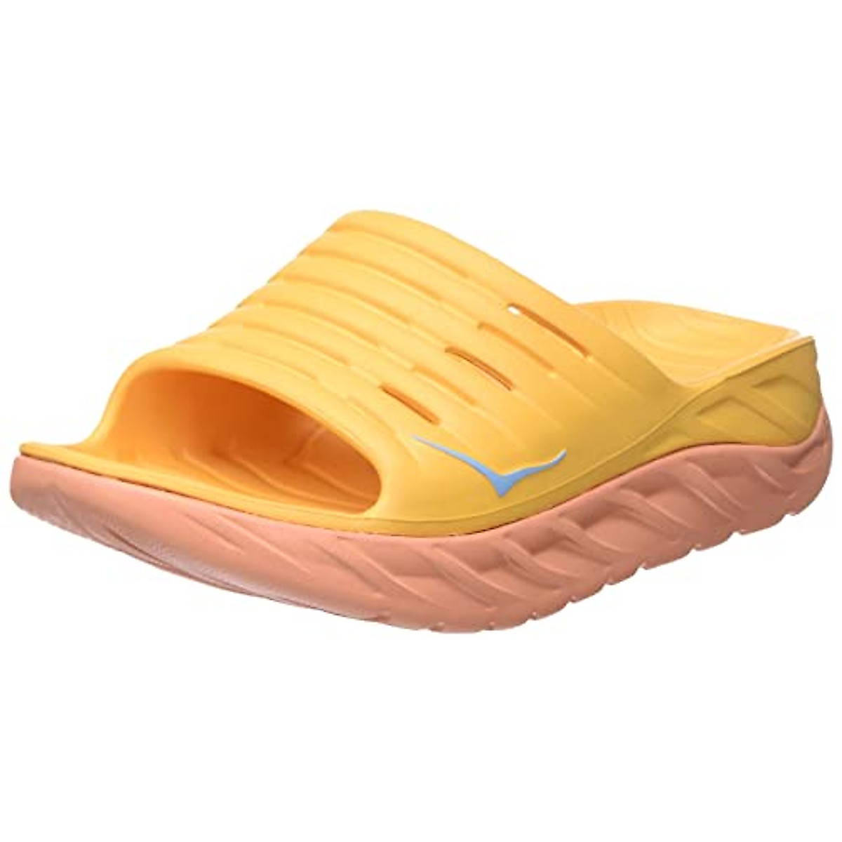 Hoka Ora Recovery Slide (Unisex) - Amber Yellow / Shell Coral - Size M9/W11
