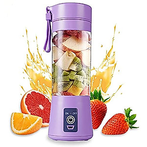 Portable Blender Smoothies Personal Blender Mini Shakes Juicer 380 ml Cup USB Rechargeable (Purple)