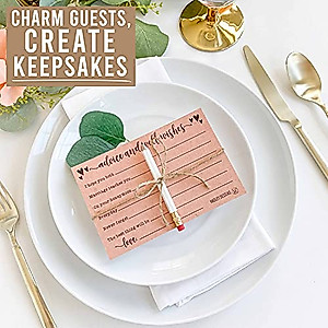 50 Wedding Advice Cards For Bride and Groom, Wedding Card Boxes For Reception, Wedding Guest Book Alternative, Rustic Bridal Shower Games For Guests Wedding Games For Guests Advice For The Bride Cards
