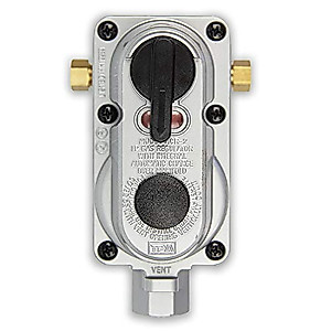 Flame King (KT12ACR-2) 2-Stage Auto Changeover LP Propane Gas Regulator With Two 12 Inch Pigtails For RVs, Vans, Trailers