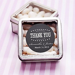 Nakpunar 6 pcs Clear Top Square Tins - 8 oz