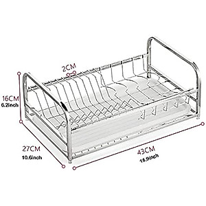 Plate Rack Draining Dish Rack Stainless Steel Single-layer Dish Rack Movable Kitchen Utensils Drain Dish Rack Drain Rack Dish Rack Pan Plate Holder