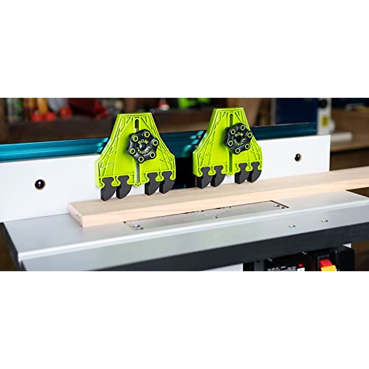 BOW Products FencePRO FP4 - Featherboard for Table Saws - EVA Feathers that Reduce Kickback - For Use on Fences for Table, Router or Band Saws - Woodworking Tools and Safety Accessories - Pack of 2