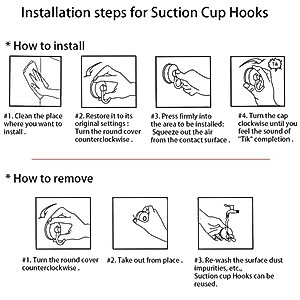 GTL Suction Cup Hooks Stainless Steel 2 Pack Shower Hook Wall Hook Removable for Shower Bathroom Kitchen Bedroom Hotel Brushed Finished