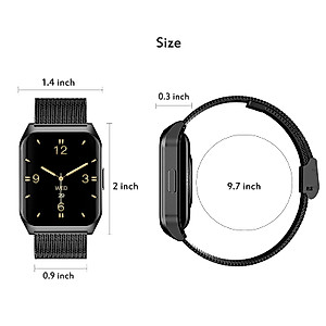 MBHB Smart Watch with Make, Answer, Refuse Call, Portable Music Player, Fitness Tracker with Heart Rate Monitor, Sleep Tracker Steps Counter for Men Women, Black