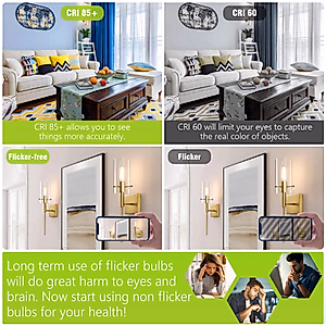 hansang E12 Candelabra LED Light Bulbs, 40W Equivalent, 4000K Natural Daylight, Dimmable E12 Small Base Edison Bulbs for Ceiling Fan, Type B Chandelier Light Bulbs, 120V, CRI85+, 400LM, 8 Pack