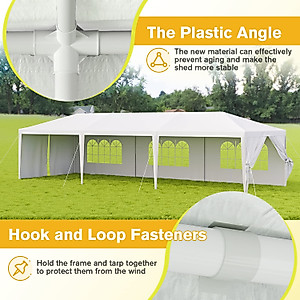 Devoko 10'x30' Outdoor Party Tent, Heavy Duty Canopy Event Wedding Tent for Parties Backyard Patio, White