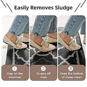 Doormats for Indoor Entrance Home - 32x48Inches Dirt Trapper Door Mat Indoor Outdoor, Water Absorbing Door Mat, Indoor Entryway Rug, Non Slip Door Mat Indoor, Dark Grey