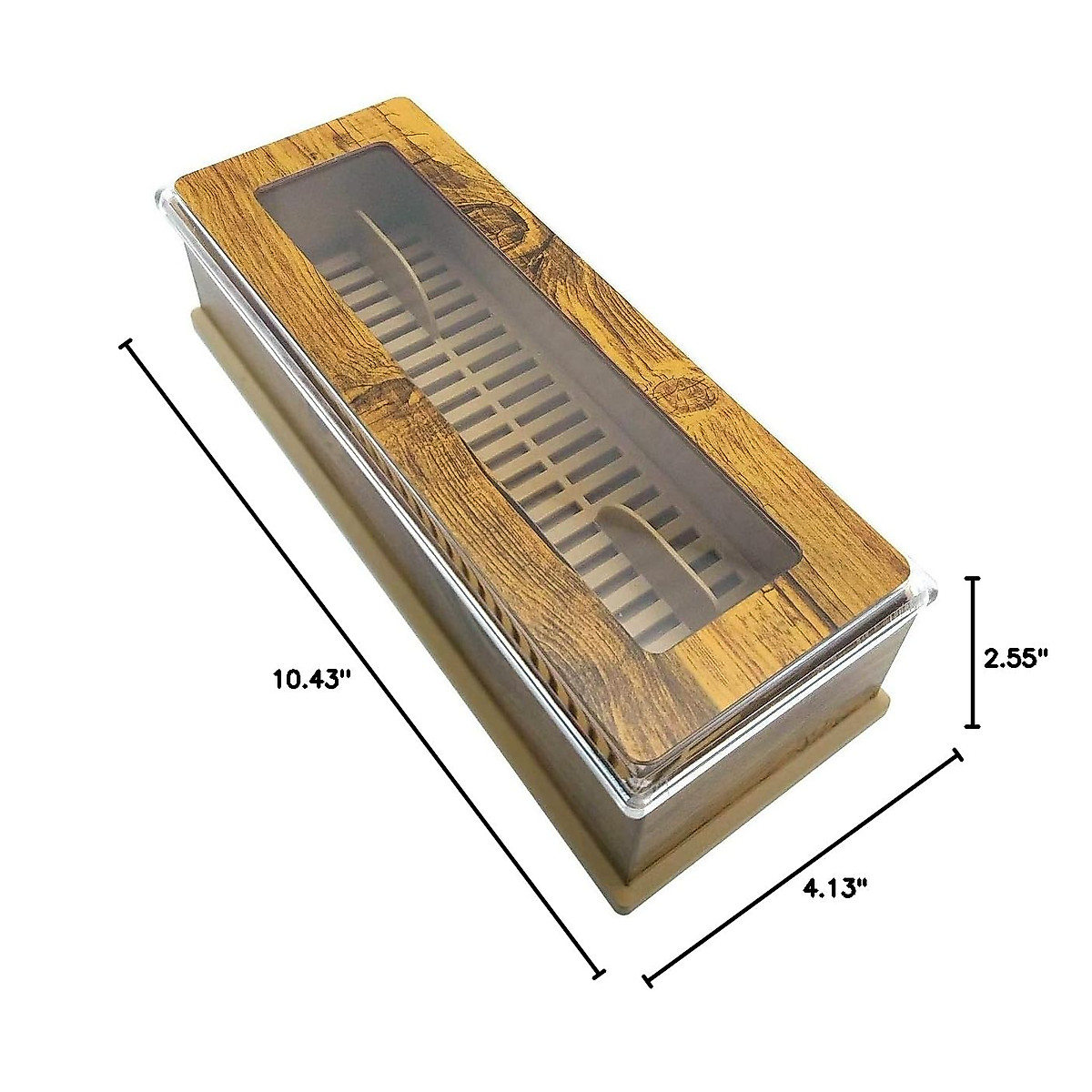 Plastic Utensil Holder With Divider and Lid Tableware Chopsticks Spoon Storage Container Home Dinnerware Storage Box, 10.43 Inch