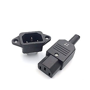 Full Set DC Plug&Jack 220V DC/AC Power Jack Terminal 3pin AC/DC Plug Power Connector Wire Connector Male to Female