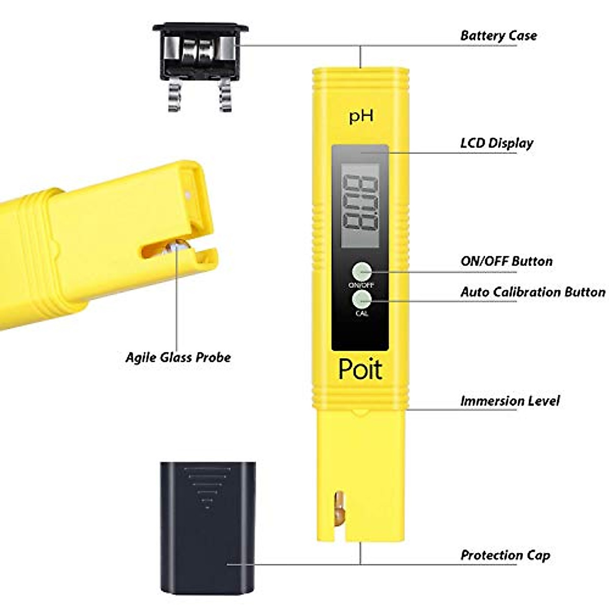 PH Meter Tester Kit, Digital PH Meter, 0.01 Resolution