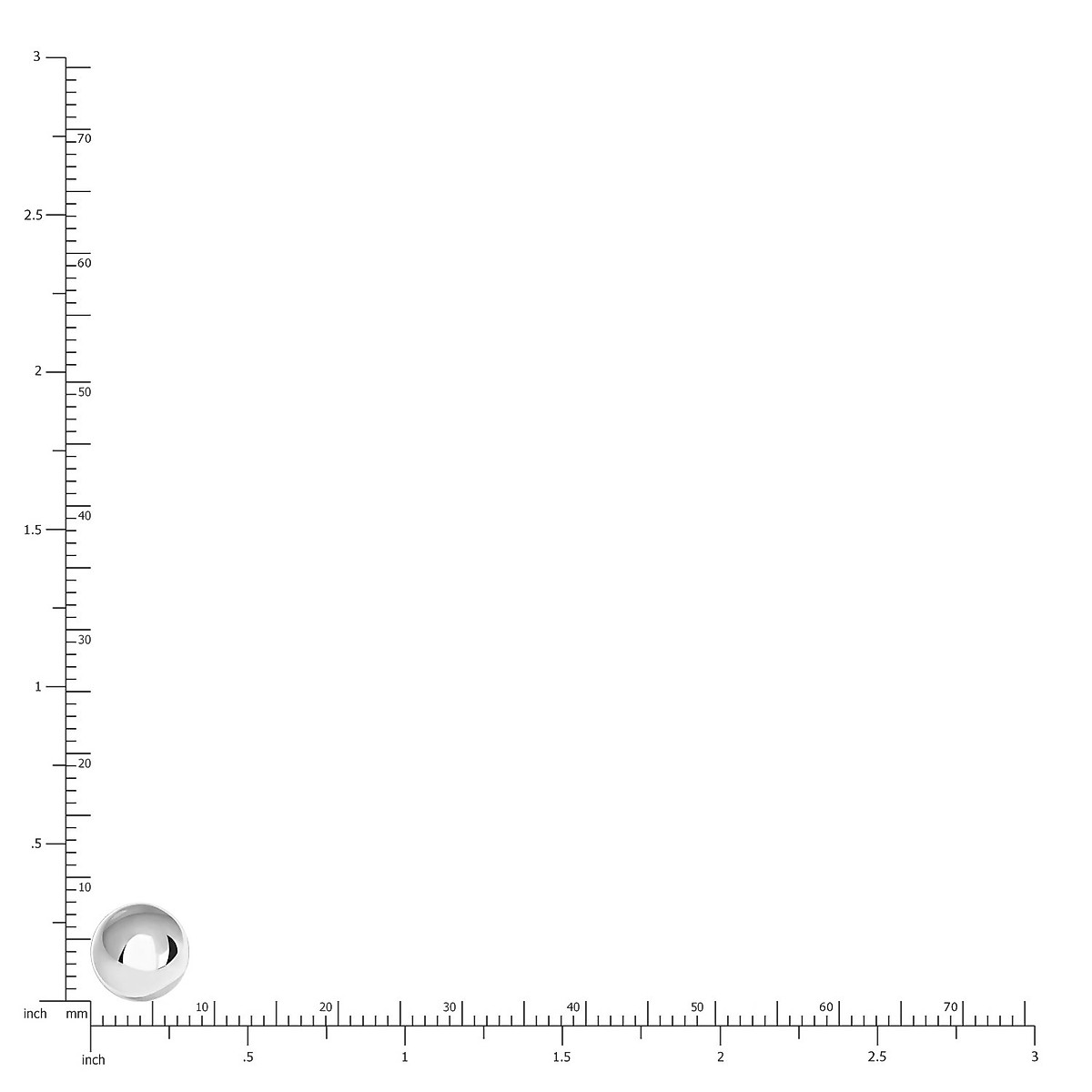 Honolulu Jewelry Company Premium Sterling Silver Polished Round Ball Stud Earrings with 5mm Backings (8mm)