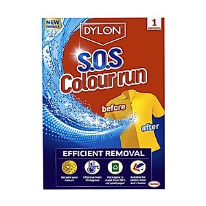 Revive Fabrics: Dylon S.O.S Color Run Dye 75ml - 1 Application (Pack of 1) Infuse Fabrics with Vibrancy Using Dylon S.O.S Color Run Dye. Rejuvenate and Refresh Textiles and Fabric effortlessly!