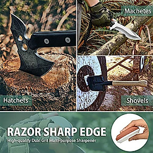 NedFoss Axe/Hatchet Sharpening Puck Whetstone Knife Sharpening Stone, Dual Grit Multi-Purpose Sharpener with Sheath