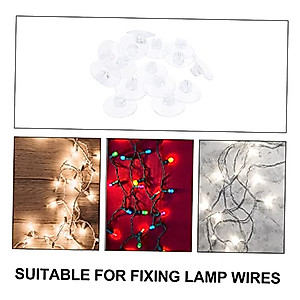 Healeved 20pcs String Open Clamp Suction Cup Desktop Stand Clear Cable Clips Cable Holders for Cords Suction Cup Cable Clips Wall Cable Organizer Mini Shower Caddy Suction Wall Cable Fixer