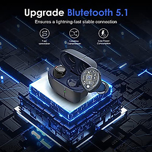 Wireless Earbud, Bluetooh 5.1 Headphones Deep Bass, Bluetoth Earbud in Ear with Mic CVC8.0 Noise Cancelling, Ture Wireless Earphones 48H Playtime with Charging Case, IP7 Waterproof Headset Sports