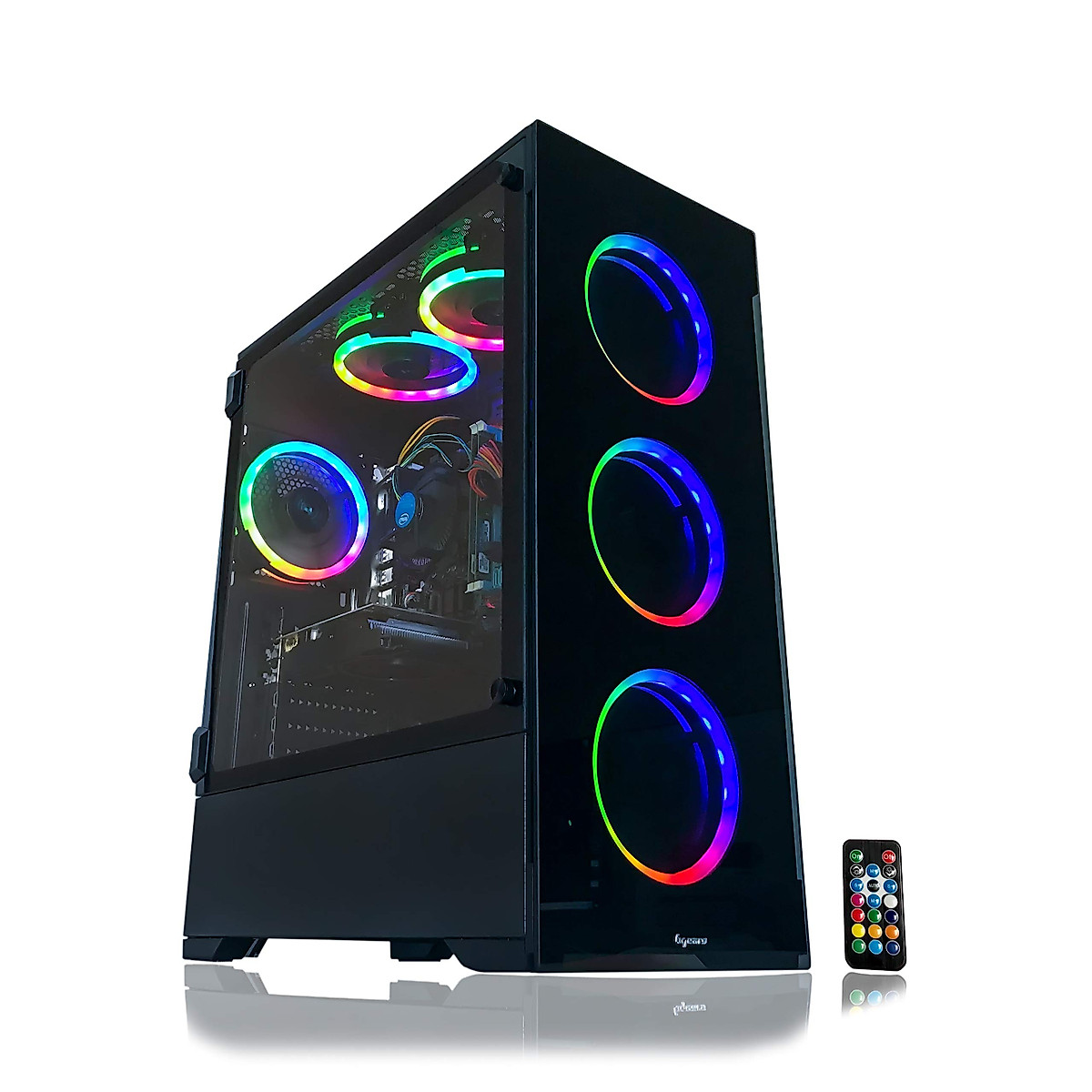 Alarco Gaming PC Desktop Computer Intel 3.70GHz,16GB Ram,512 GB SSD,Windows 11 pro,WiFi Ready,Video Card RX 580 8GB, 6 RGB Fans with Remote