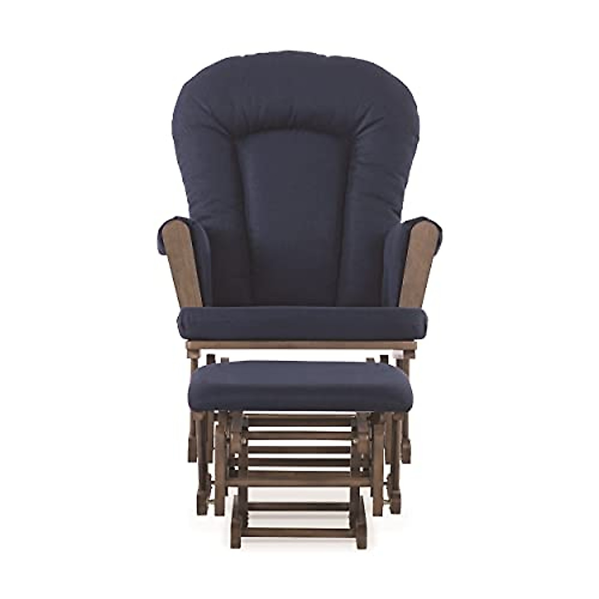 Forever Eclectic by Child Craft Tranquil Glider Rocker and Ottoman Set (Cocoa Bean/Navy Herringbone)
